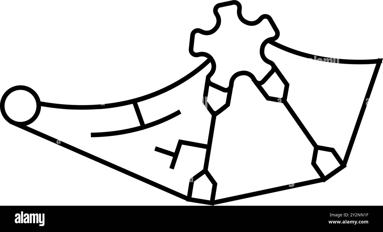 wing with gear line icon vector illustration Stock Vector Image & Art ...