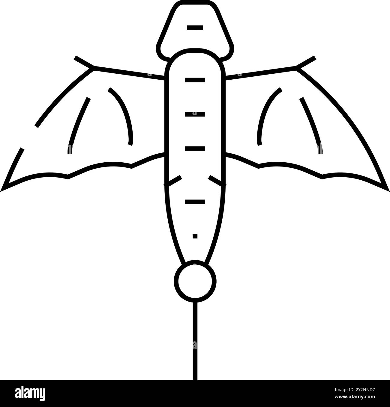 dragon shape kite line icon vector illustration Stock Vector Image ...
