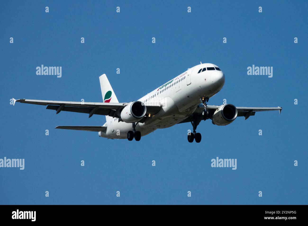 Plane Airbus A320 Aircraft landing European Air Charter in Leipzig ...