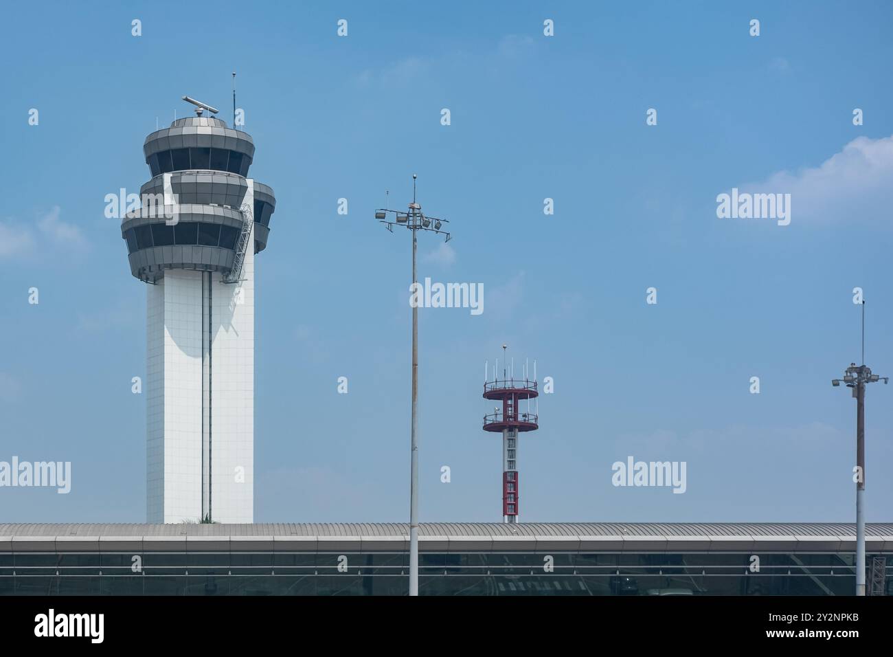 Air Traffic Control Tower at International Airport in Vietnam. Control ...