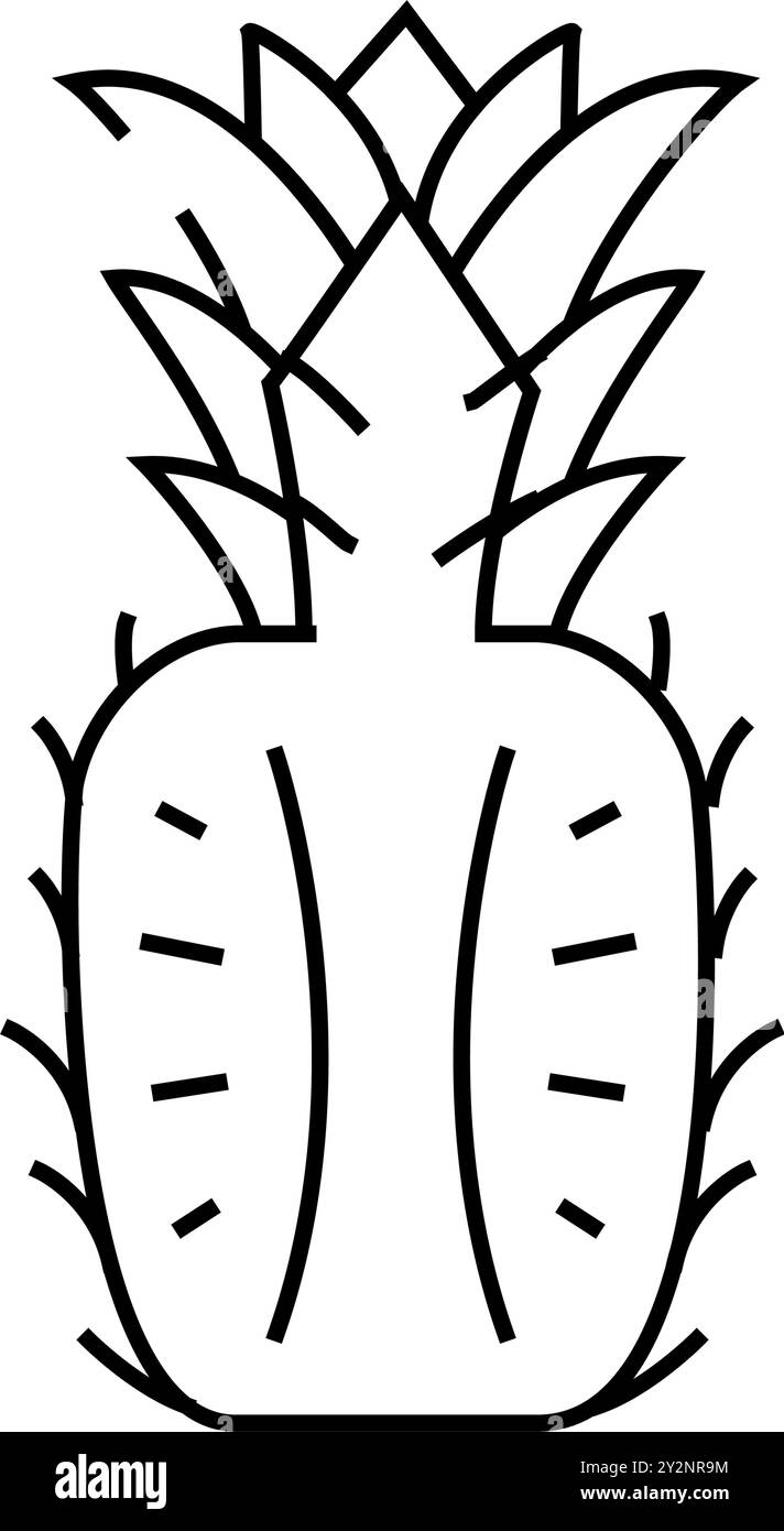 whole cut pineapple line icon vector illustration Stock Vector Image ...