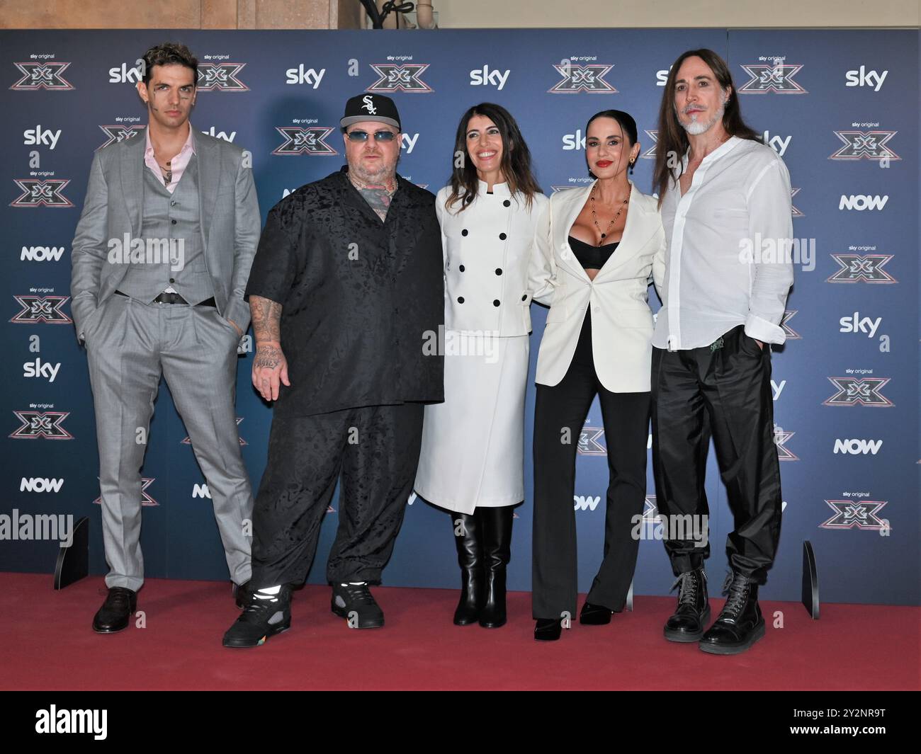 Milan, Italy X Factor 2024 photocall with Giorgia presenter, Achille ...