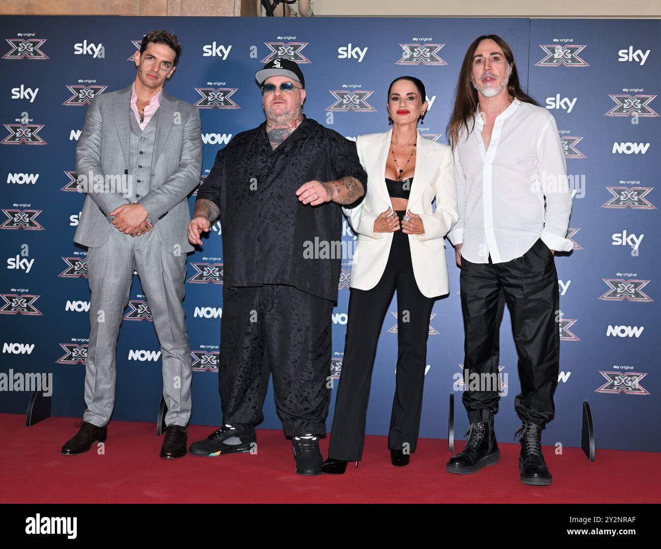 Milan, Italy X Factor 2024 photocall with Giorgia presenter, Achille ...