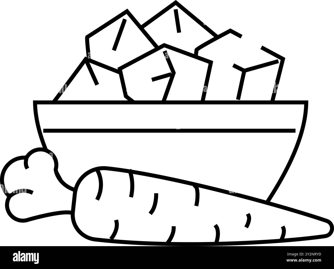 cut carrot cubes line icon vector illustration Stock Vector Image & Art ...