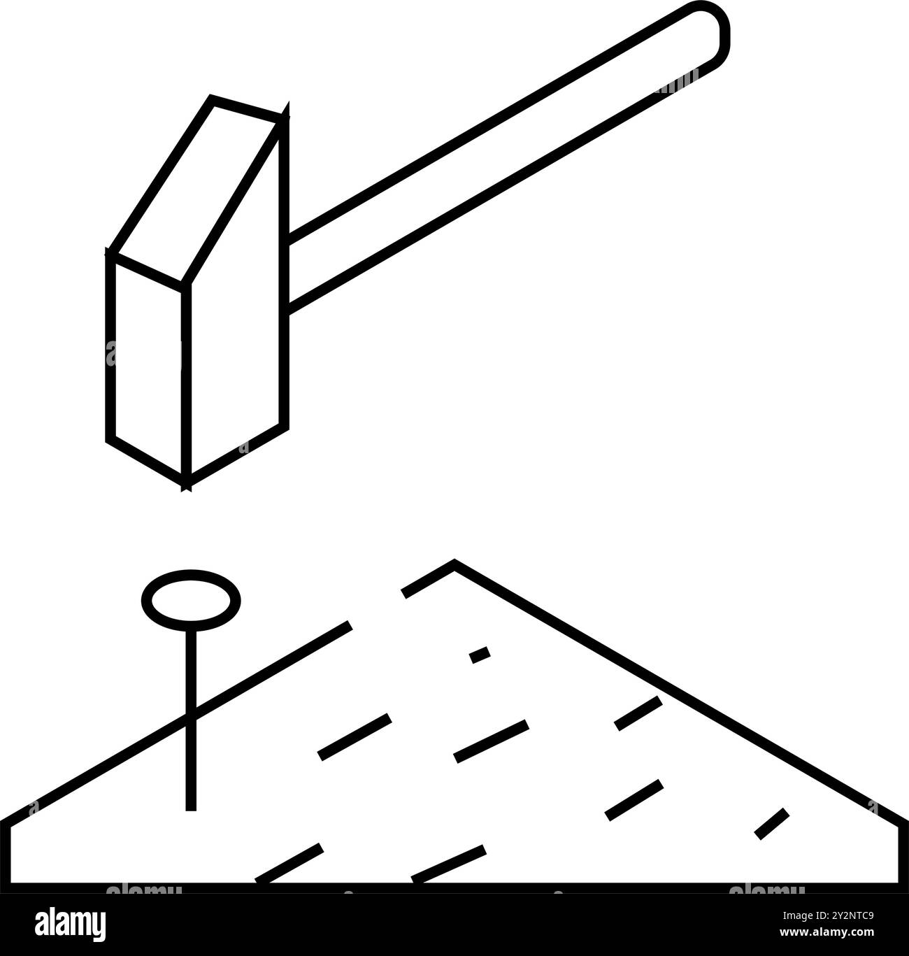 hammer nail assembly furniture line icon vector illustration Stock ...