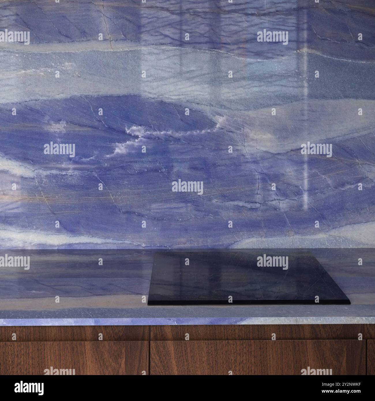 Modern kitchen design with quartzite countertop - detail of interior ...