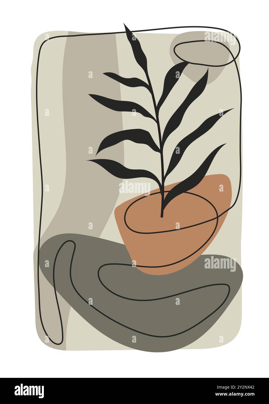 Botanical abstract line art Stock Vector Images - Alamy