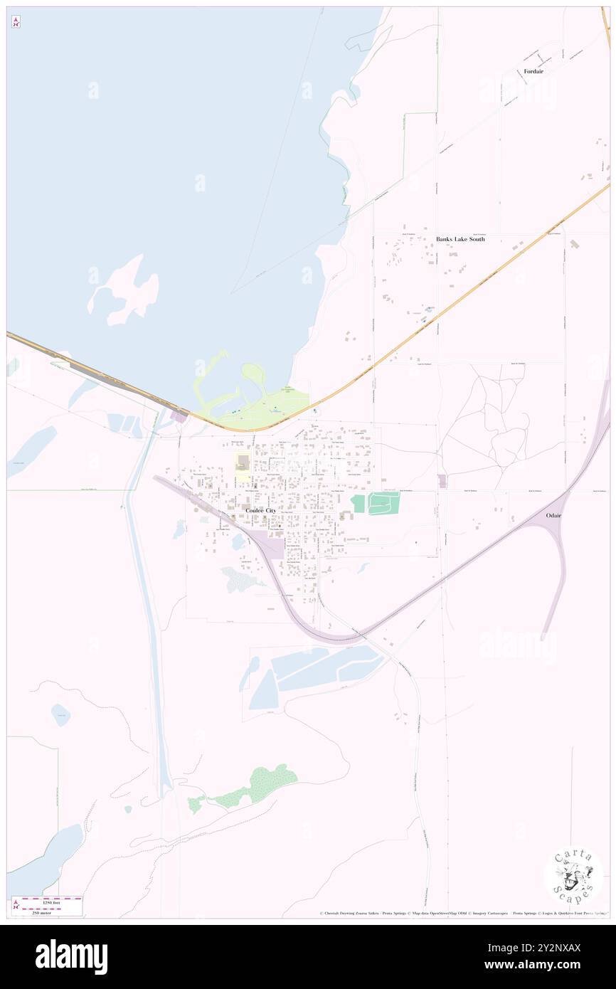 Coulee city washington map Cut Out Stock Images & Pictures - Alamy