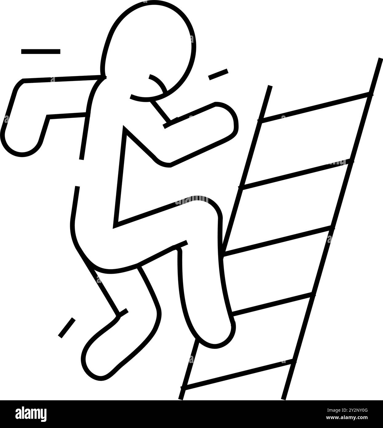 fall ladder accident line icon vector illustration Stock Vector Image ...