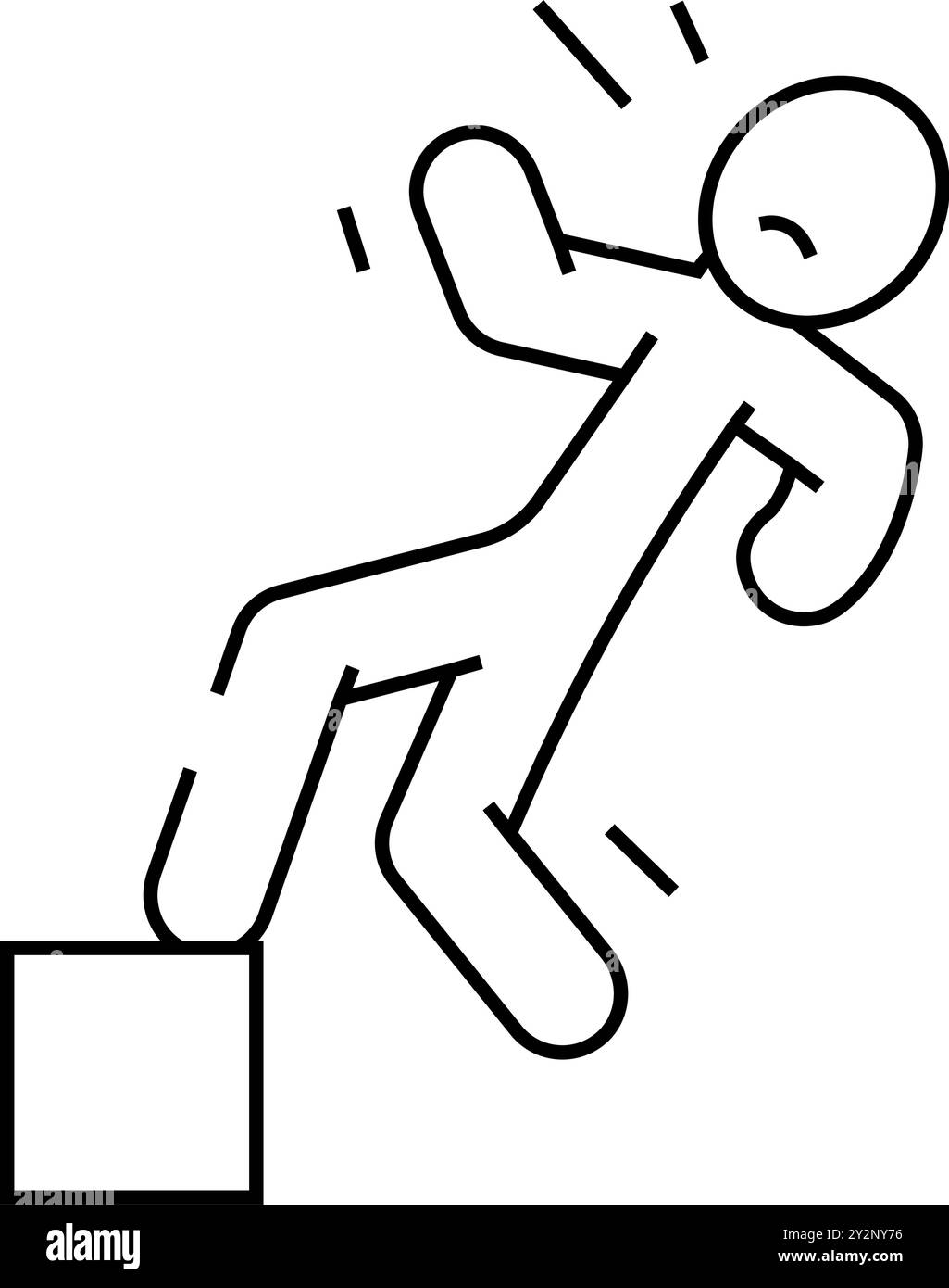 fall man accident line icon vector illustration Stock Vector Image ...