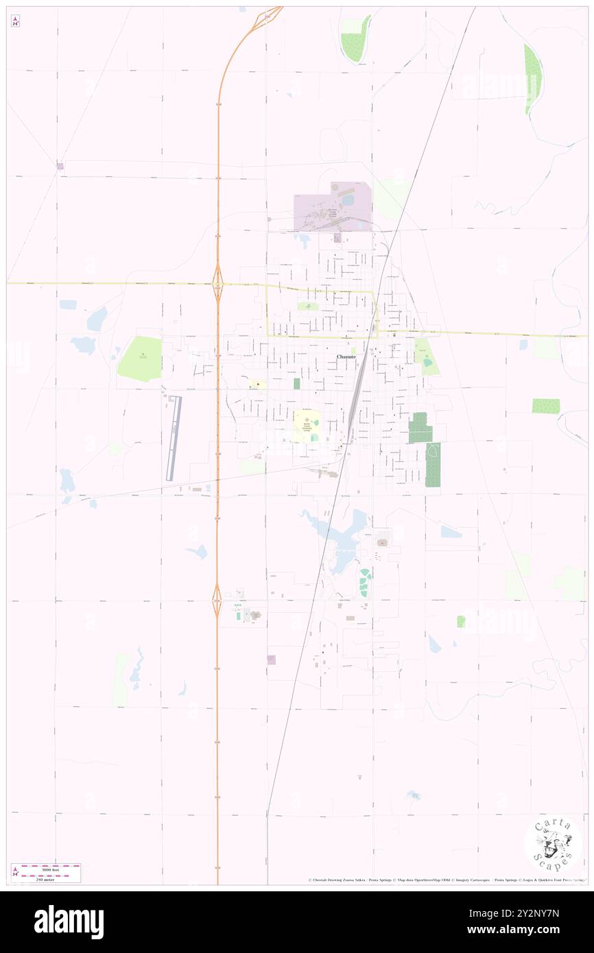 Map of chanute Cut Out Stock Images & Pictures - Alamy
