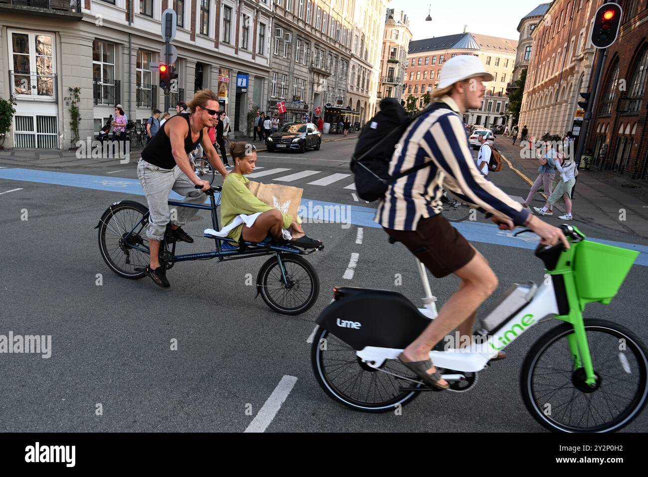 Copenhagen, Denmark - July 31, 2024: A cyclists on the street of ...