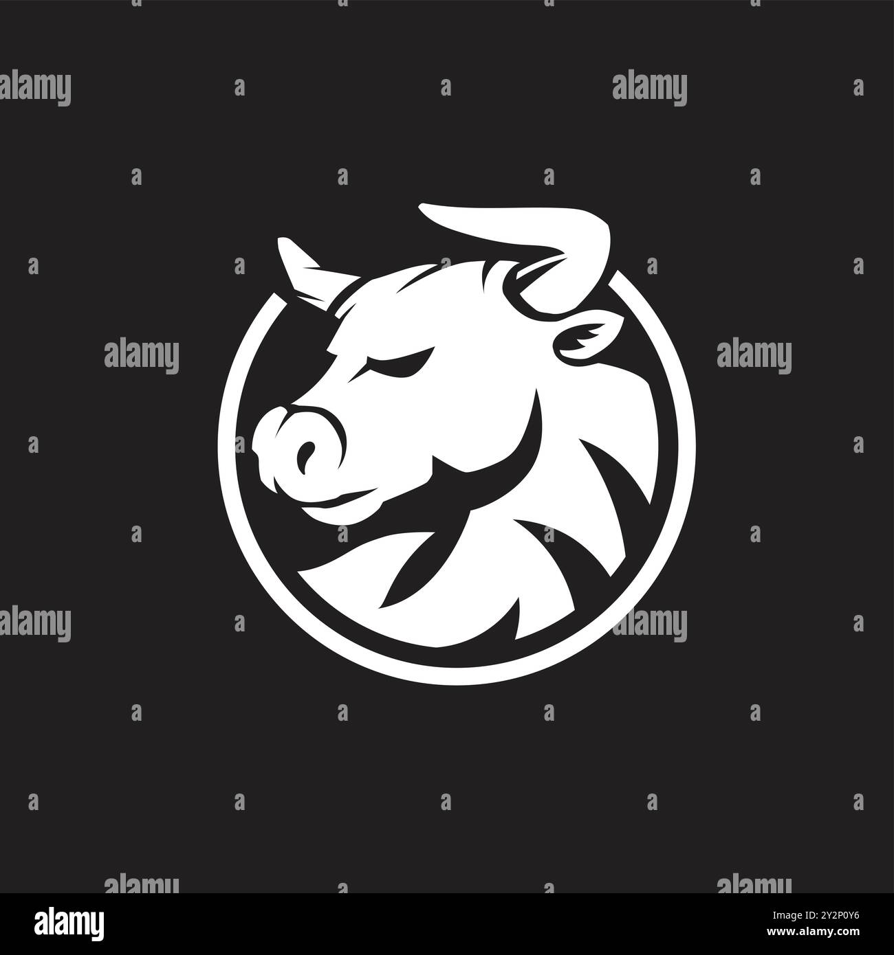 bull head circle symbol vector illustration Stock Vector Image & Art ...