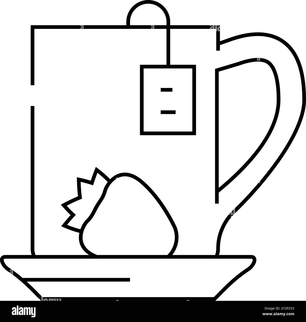 strawberry tea line icon vector illustration Stock Vector Image & Art ...