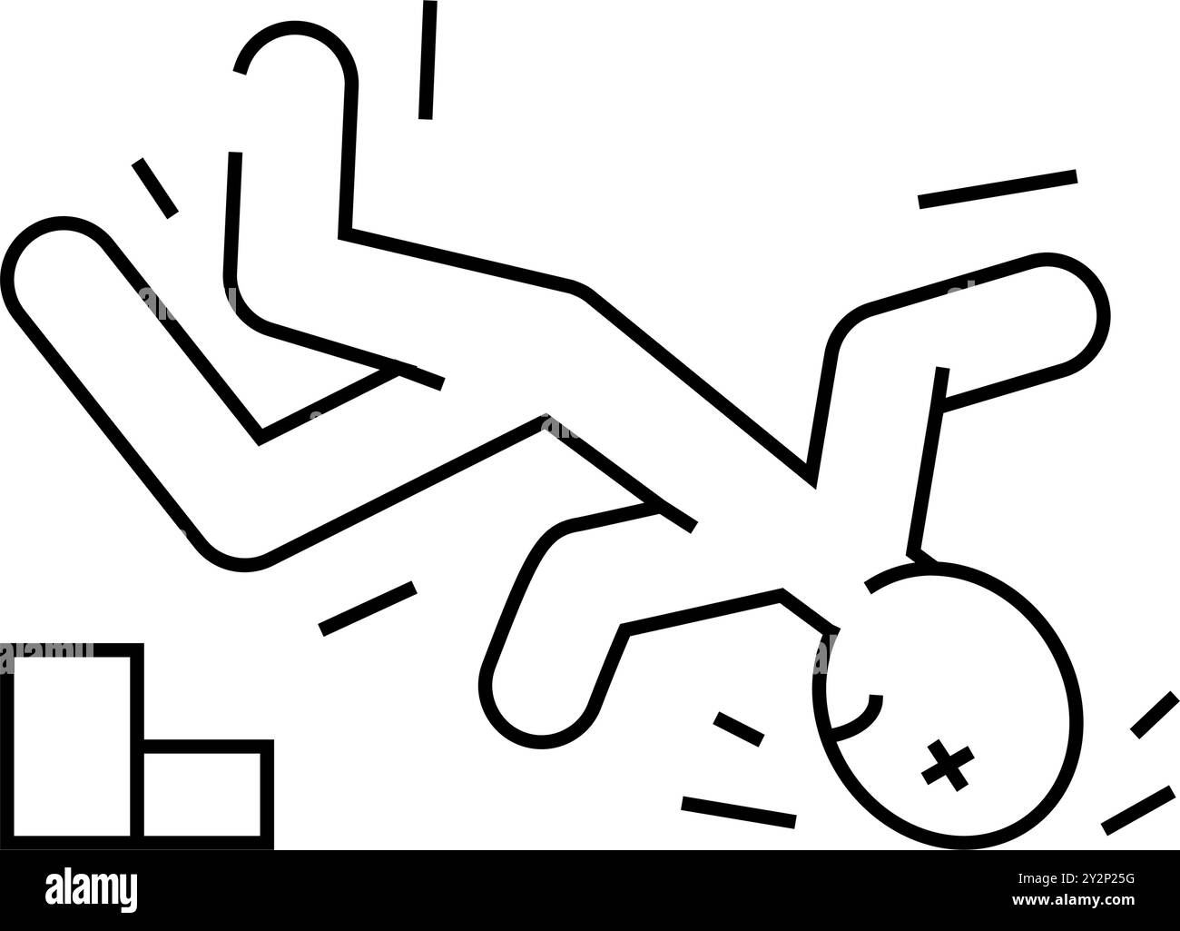 drop head kick accident line icon vector illustration Stock Vector ...