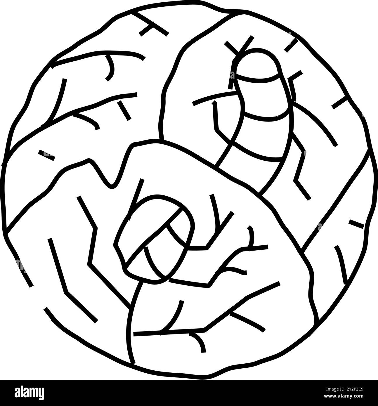 worm cabbage line icon vector illustration Stock Vector Image & Art - Alamy