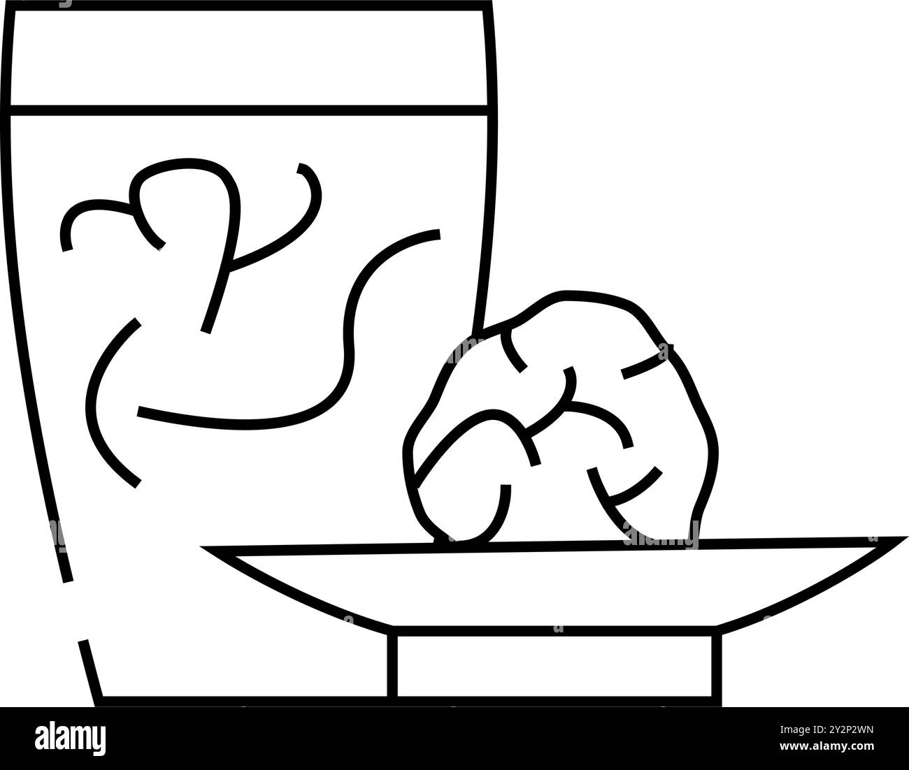 corn silk tea fresh line icon vector illustration Stock Vector Image ...