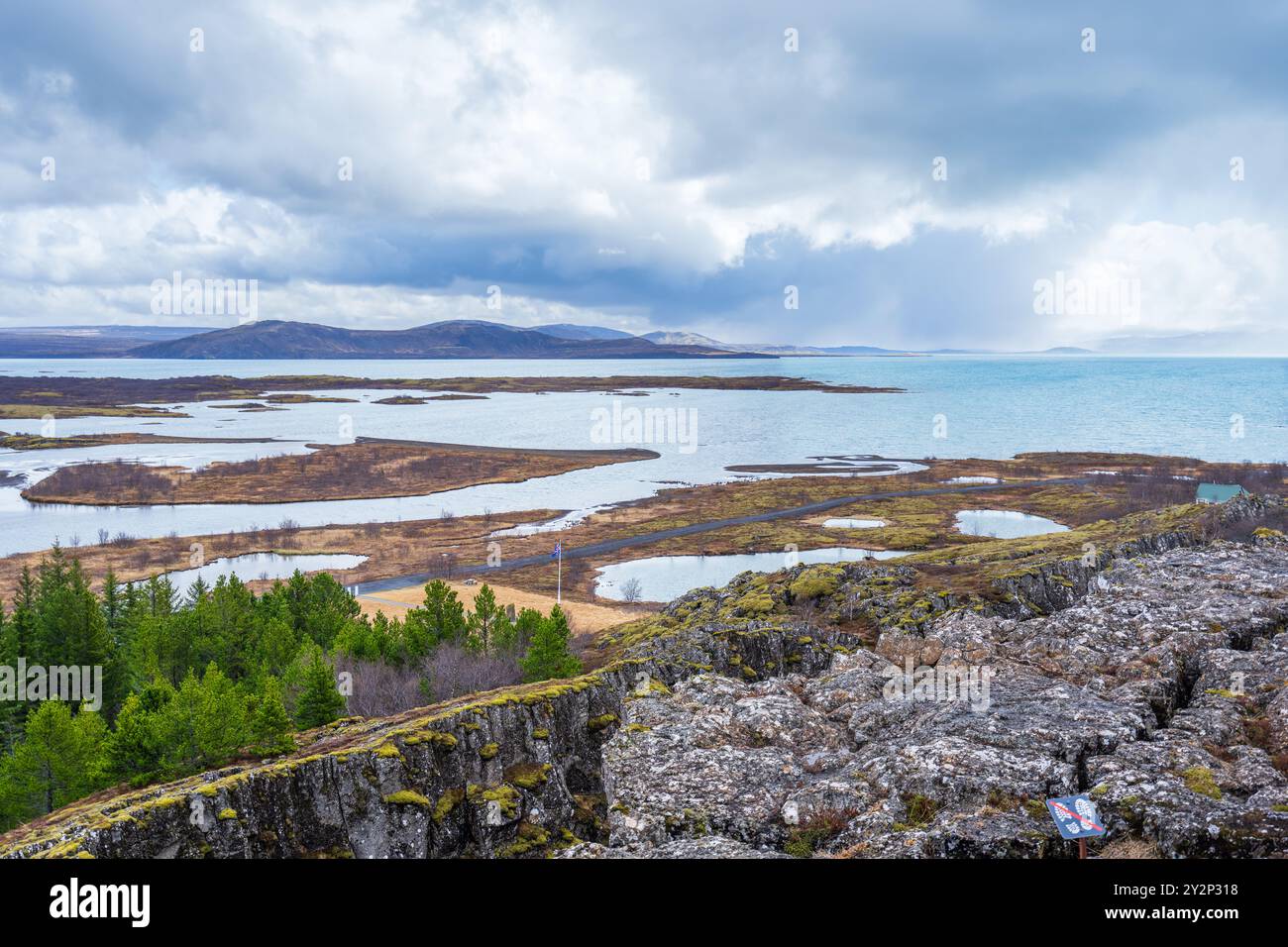 Thingvellir National Park, Iceland: A view of the rift valley where the ...