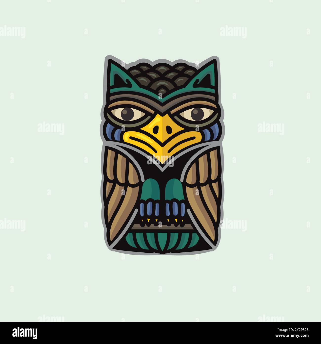illustration of an owl Wooden object symbol animal Stock Vector Image ...