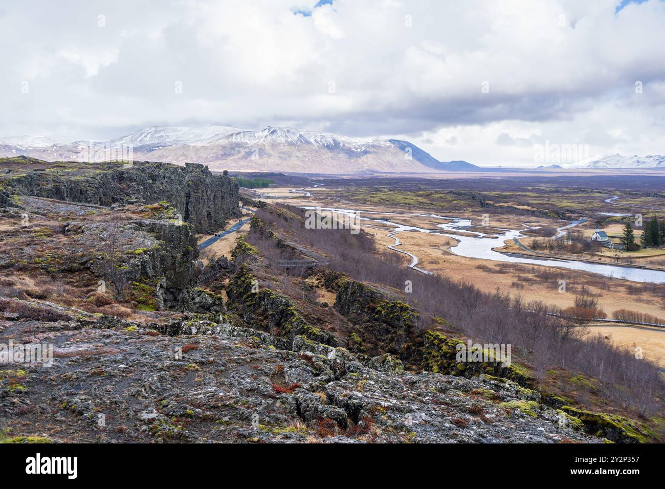 Thingvellir National Park, Iceland: A view of the rift valley where the ...
