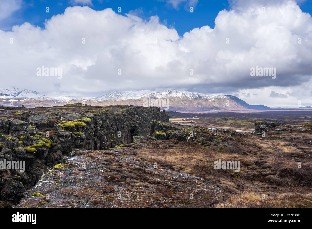 Thingvellir National Park, Iceland: A view of the rift valley where the ...