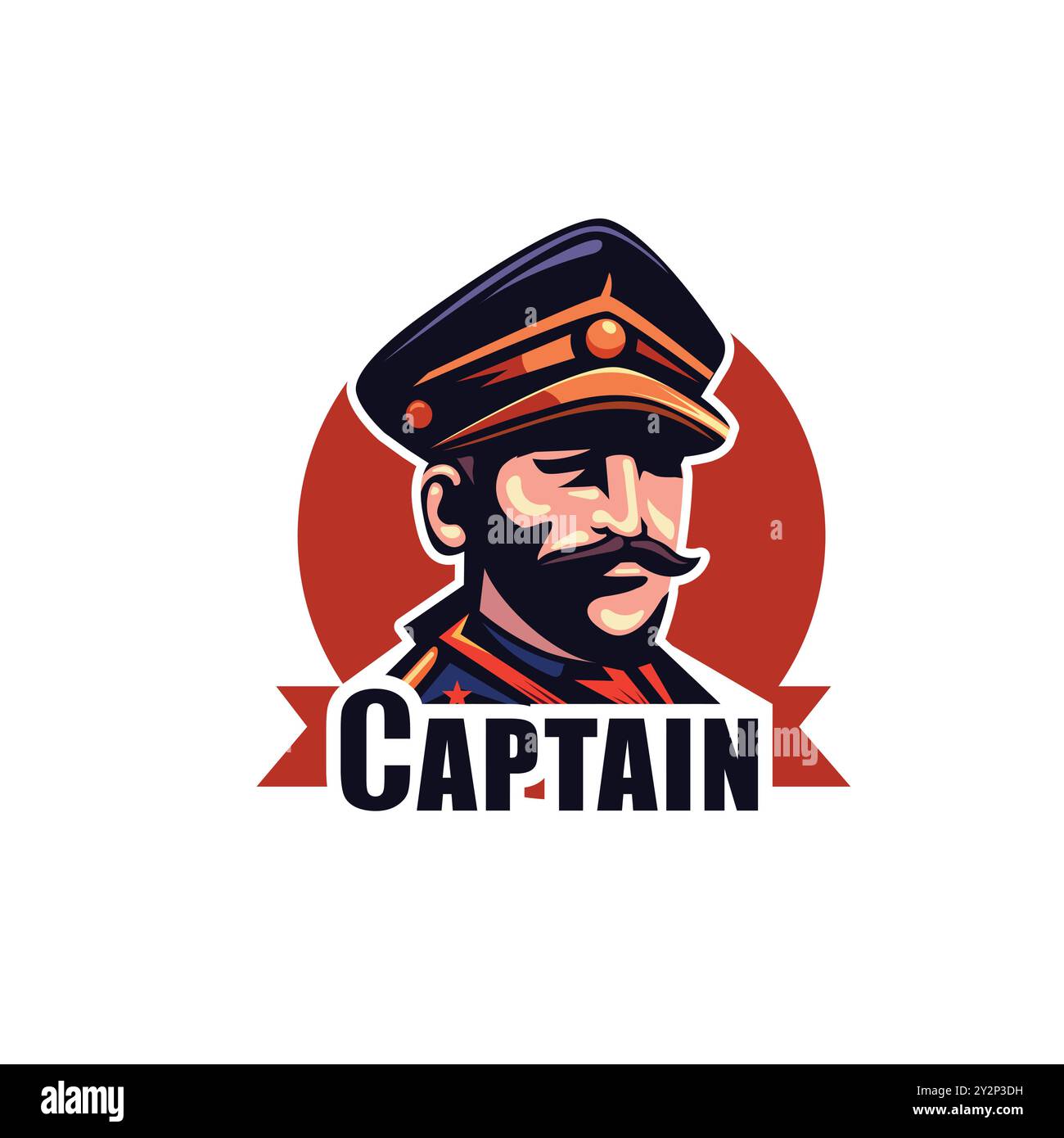 Captain ship head vintage vector illustration Stock Vector Image & Art ...