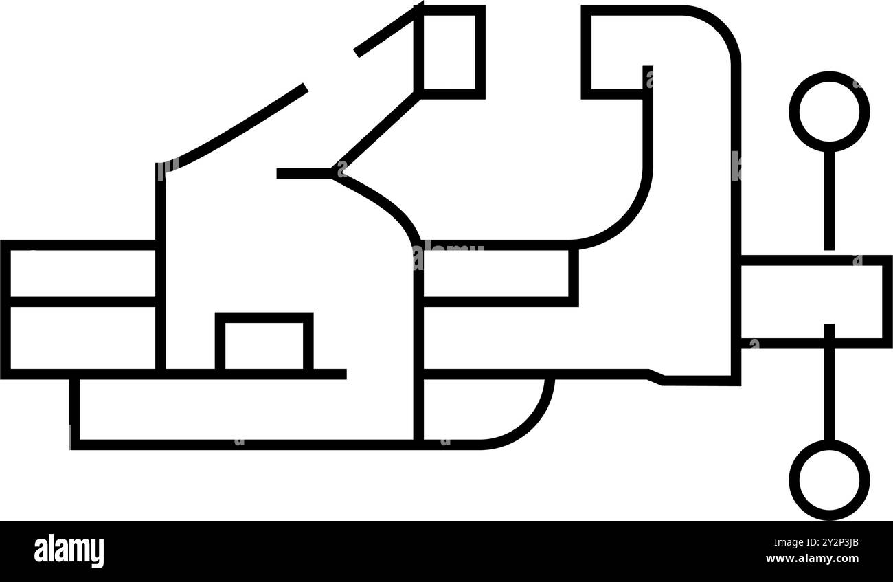 bench vice line icon vector illustration Stock Vector Image & Art - Alamy