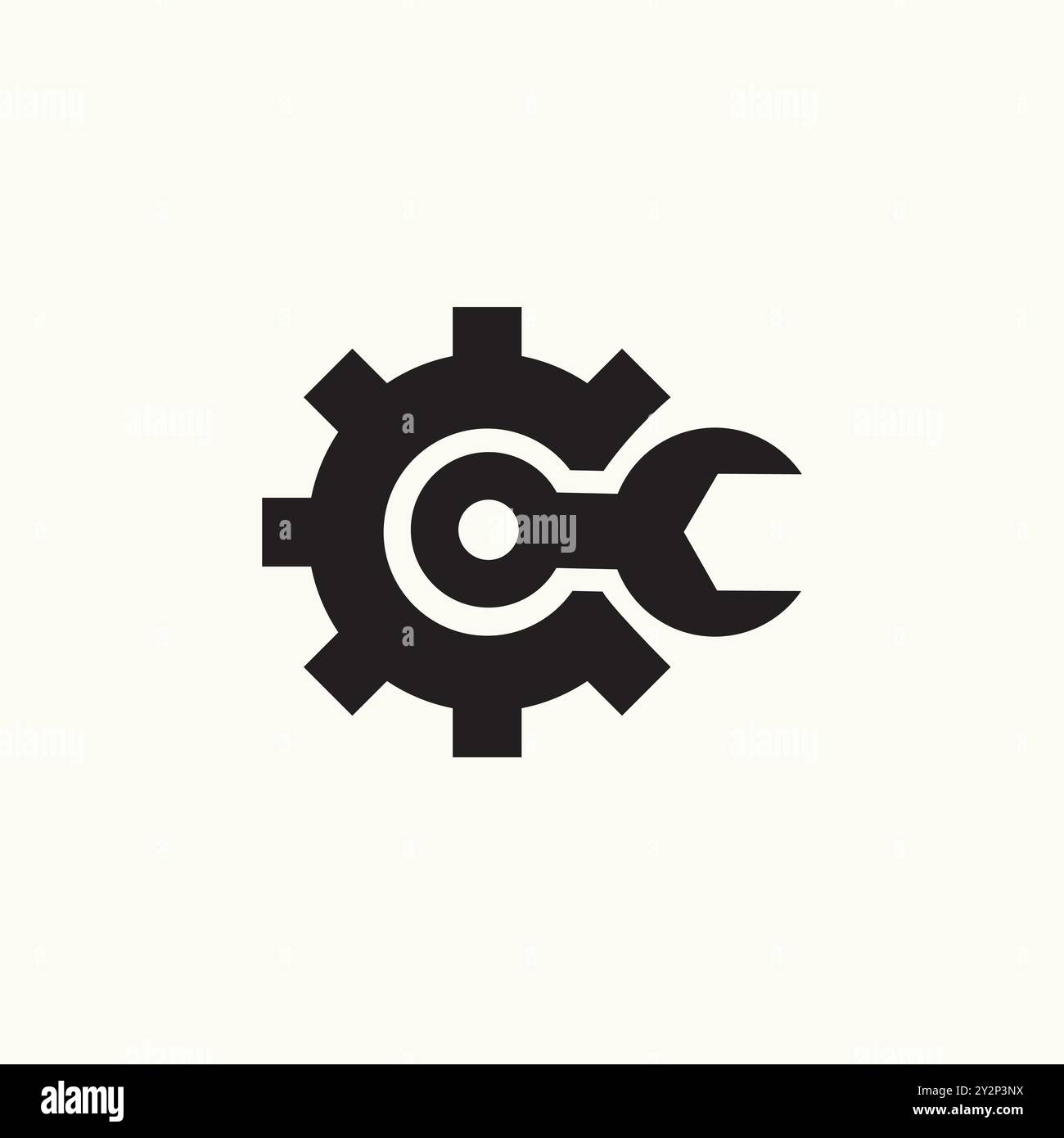 Gear and wrench symbol Stock Vector Images - Alamy