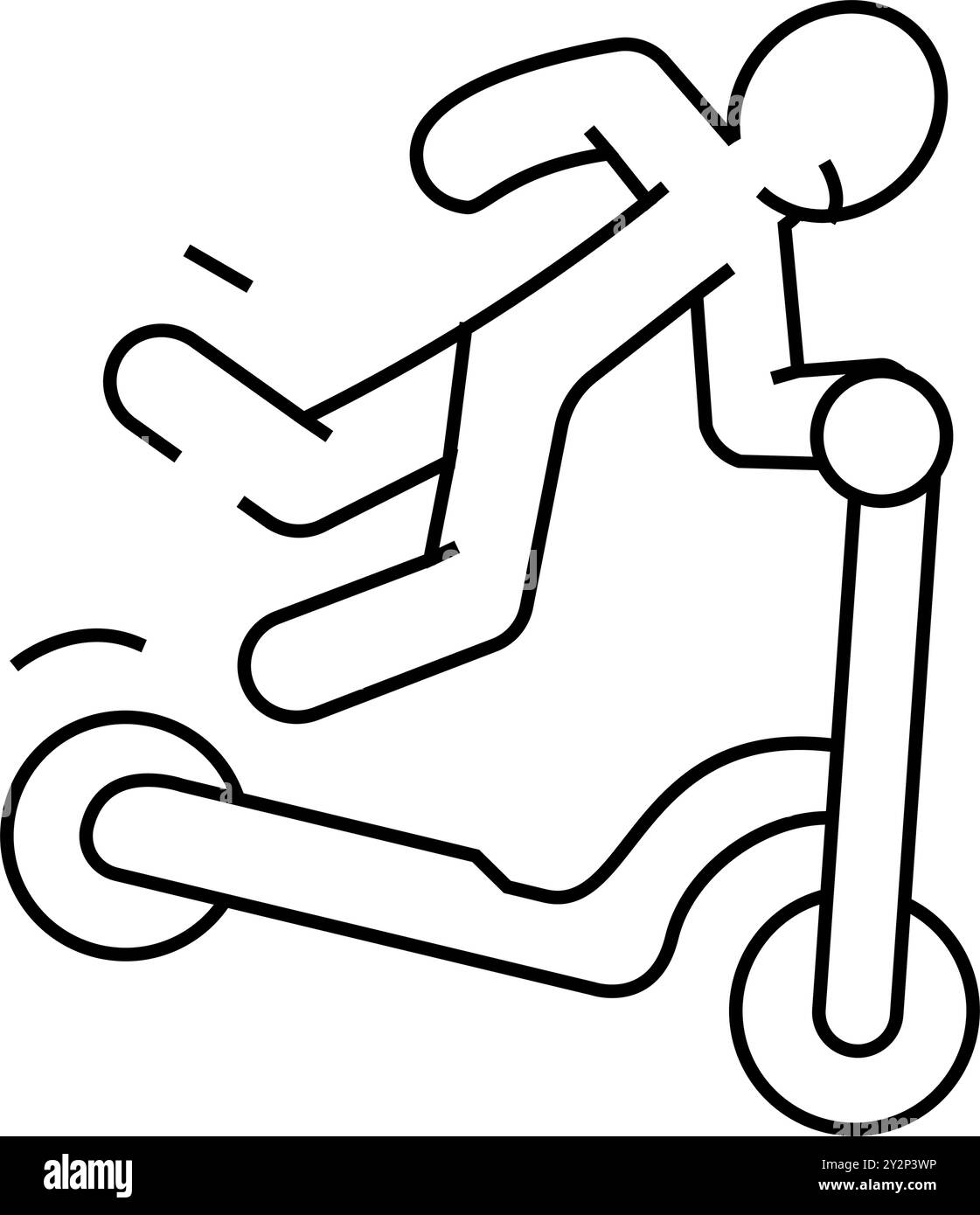 fall scooter accident line icon vector illustration Stock Vector Image ...