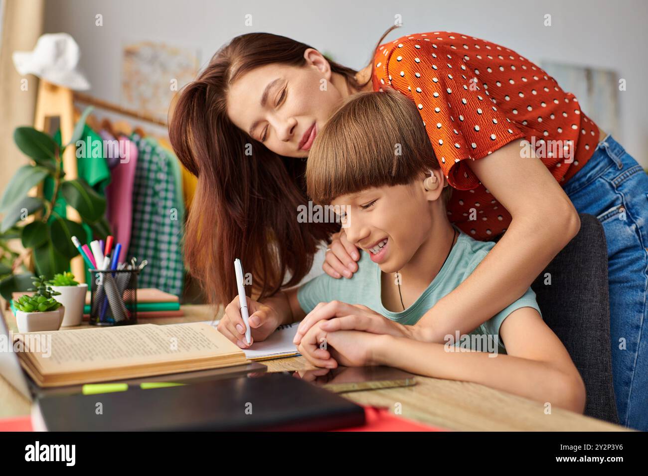 Beautiful woman caring mother hi-res stock photography and images - Alamy