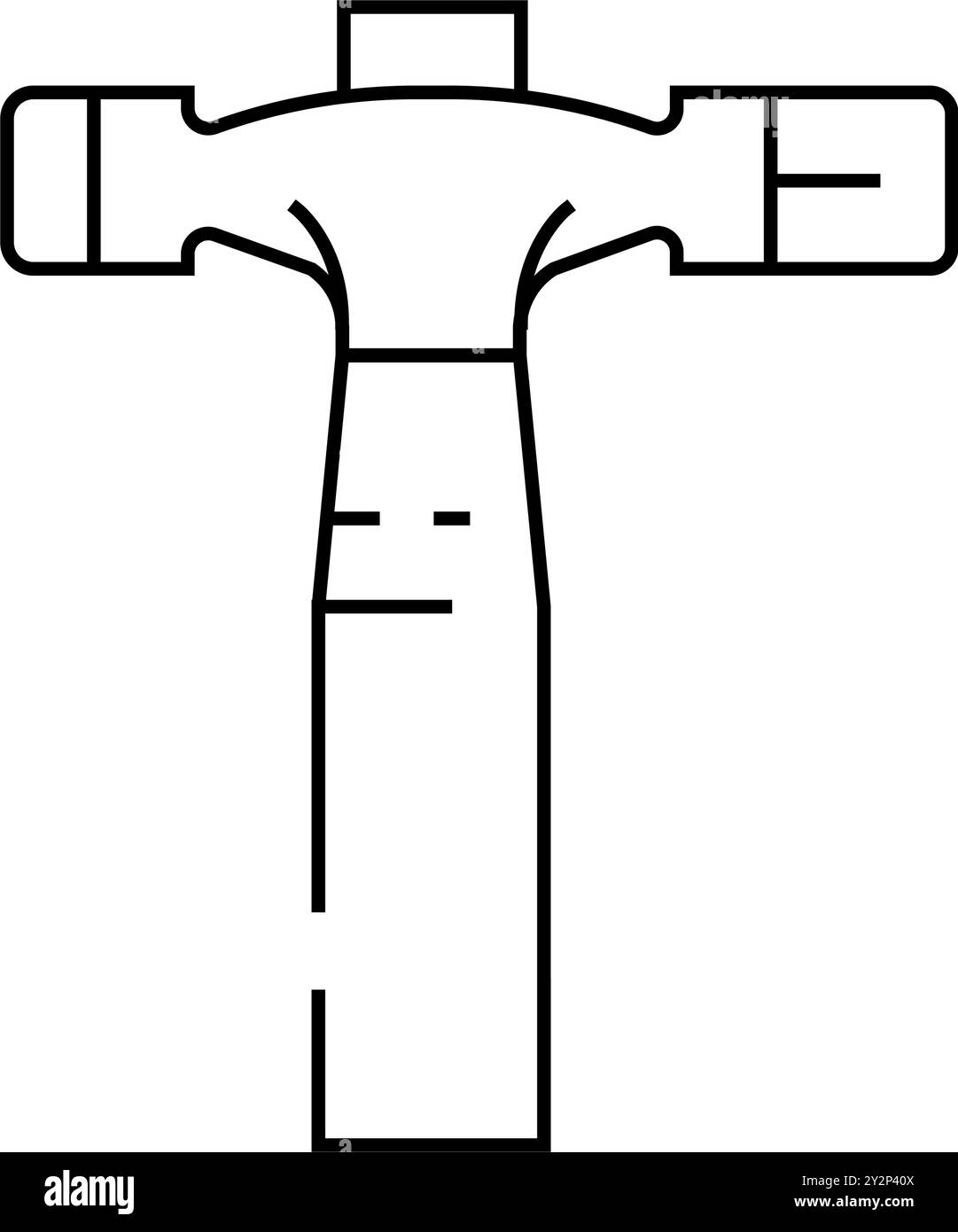 blocking hammer line icon vector illustration Stock Vector Image & Art ...