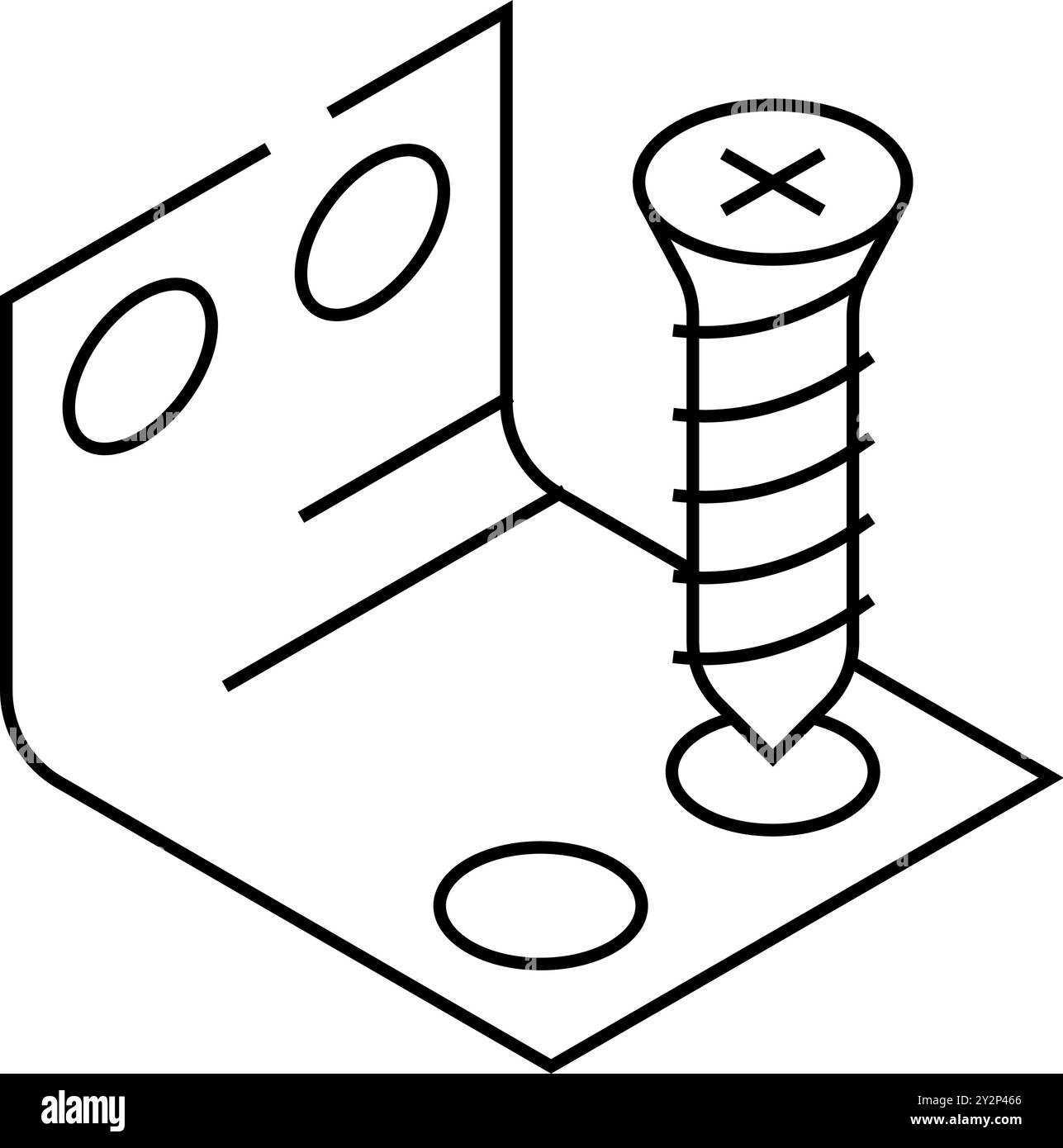 insert bolt assembly furniture line icon vector illustration Stock ...