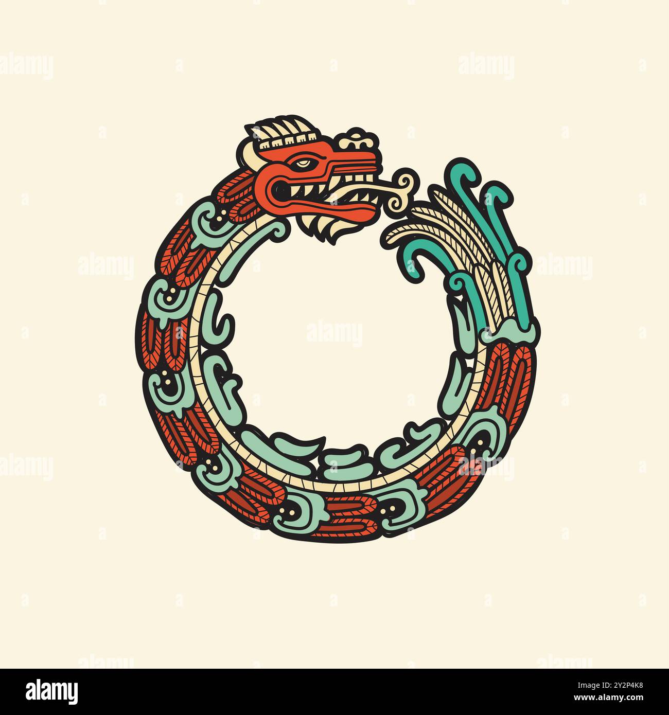 hand drawn aztec dragon quetzalcoatl mexican god and aztec mythology Stock Vector Image & Art ...