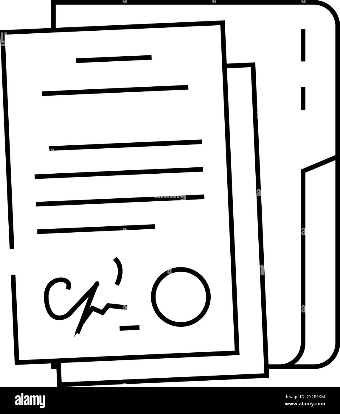 document folder line icon vector illustration Stock Vector Image & Art ...