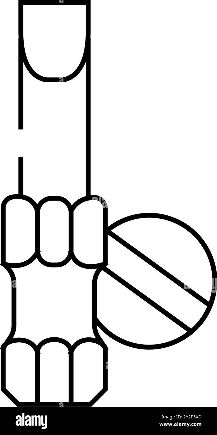 slopt head screwdriver bit line icon vector illustration Stock Vector ...