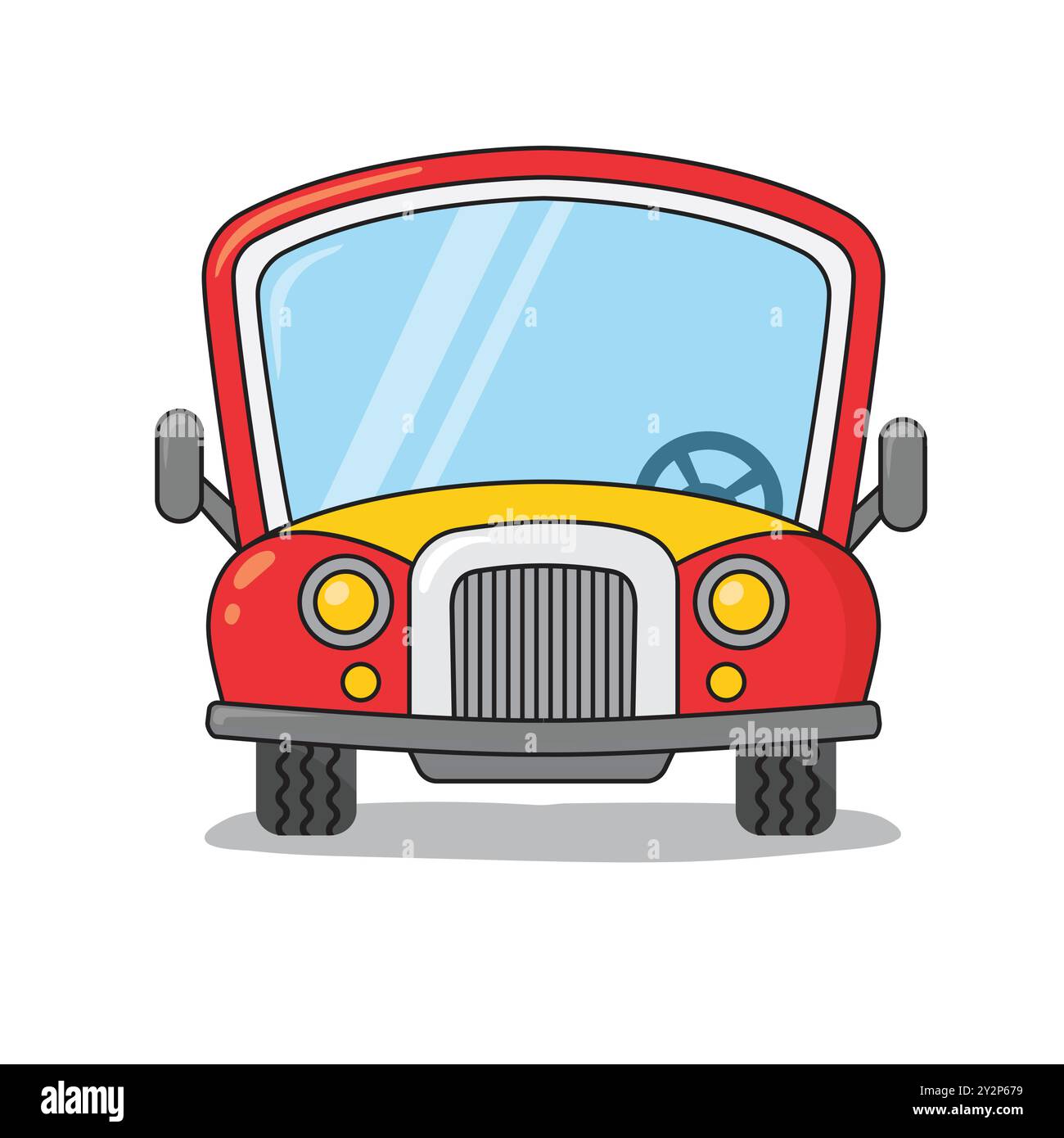 front view old vintage cartoon car vector illustration Stock Vector ...