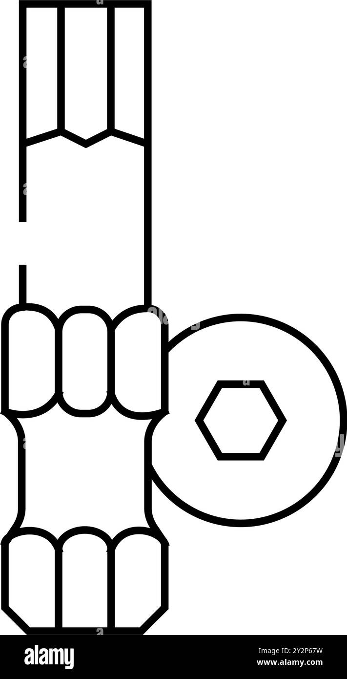 allen wrench screwdriver bit line icon vector illustration Stock Vector ...