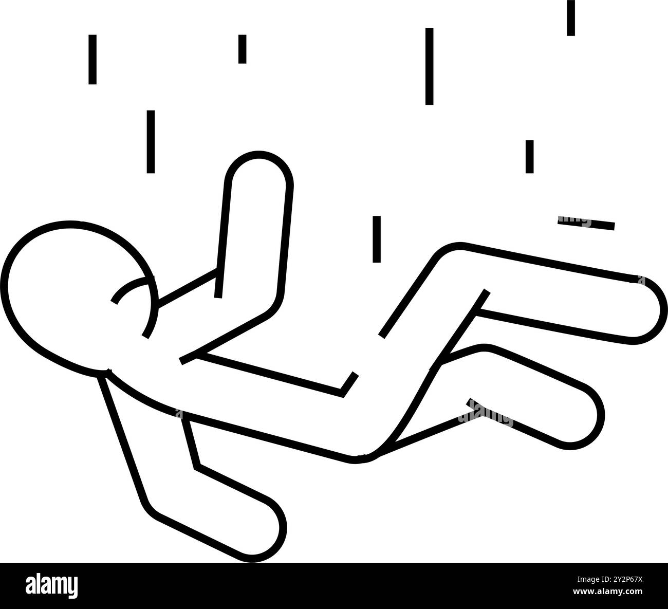 man falls accident line icon vector illustration Stock Vector Image ...