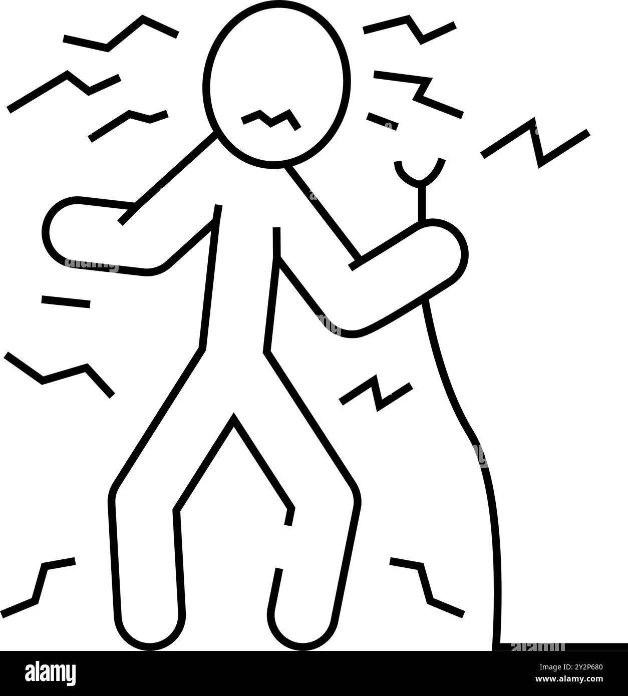 shocked man accident line icon vector illustration Stock Vector Image ...