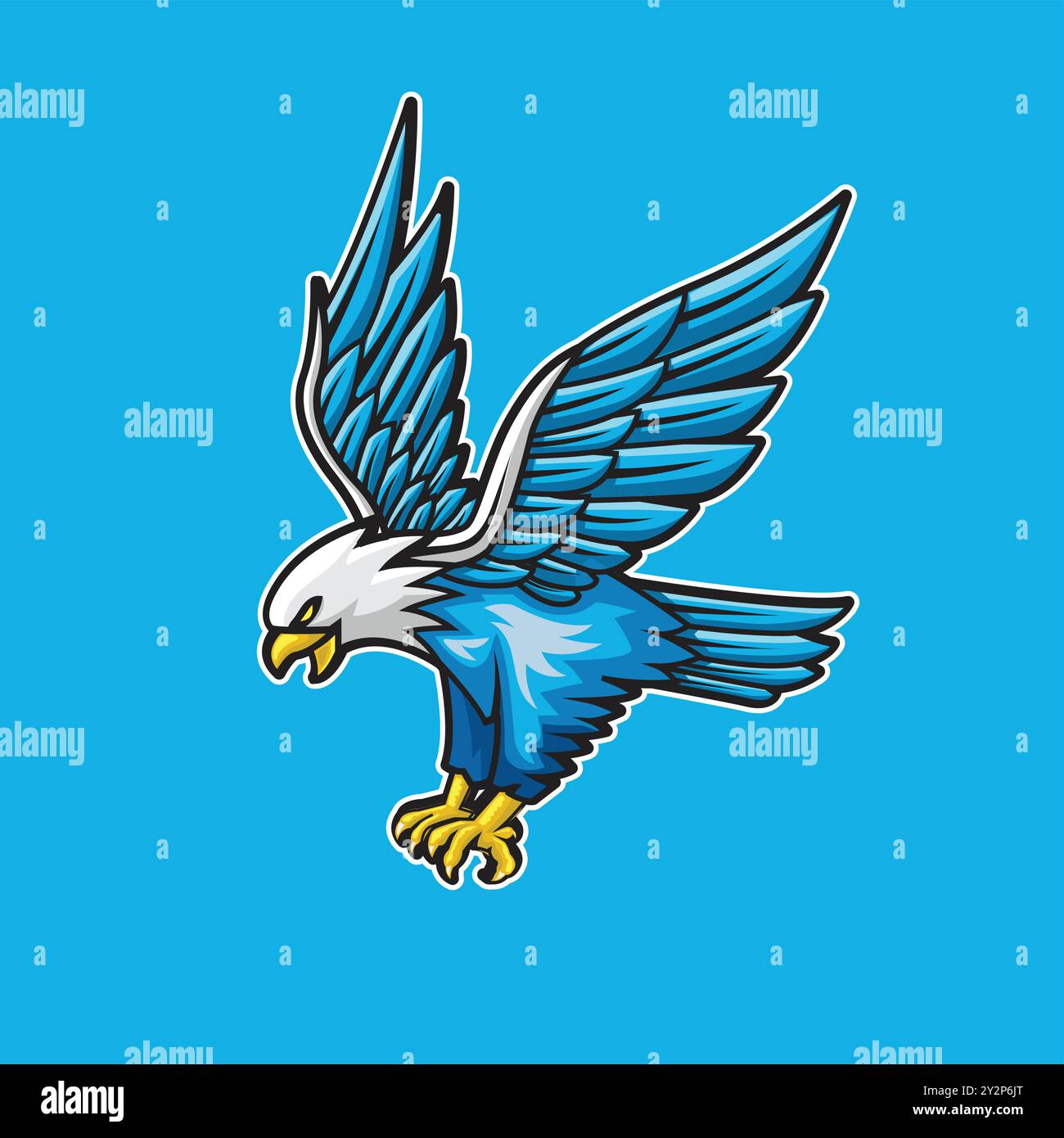 blue eagle flying mascot vector illustration Stock Vector Image & Art - Alamy