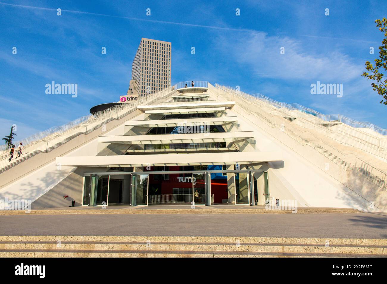 The Pyramid of Tirana in Albania on a sunny day in 2024 after ...