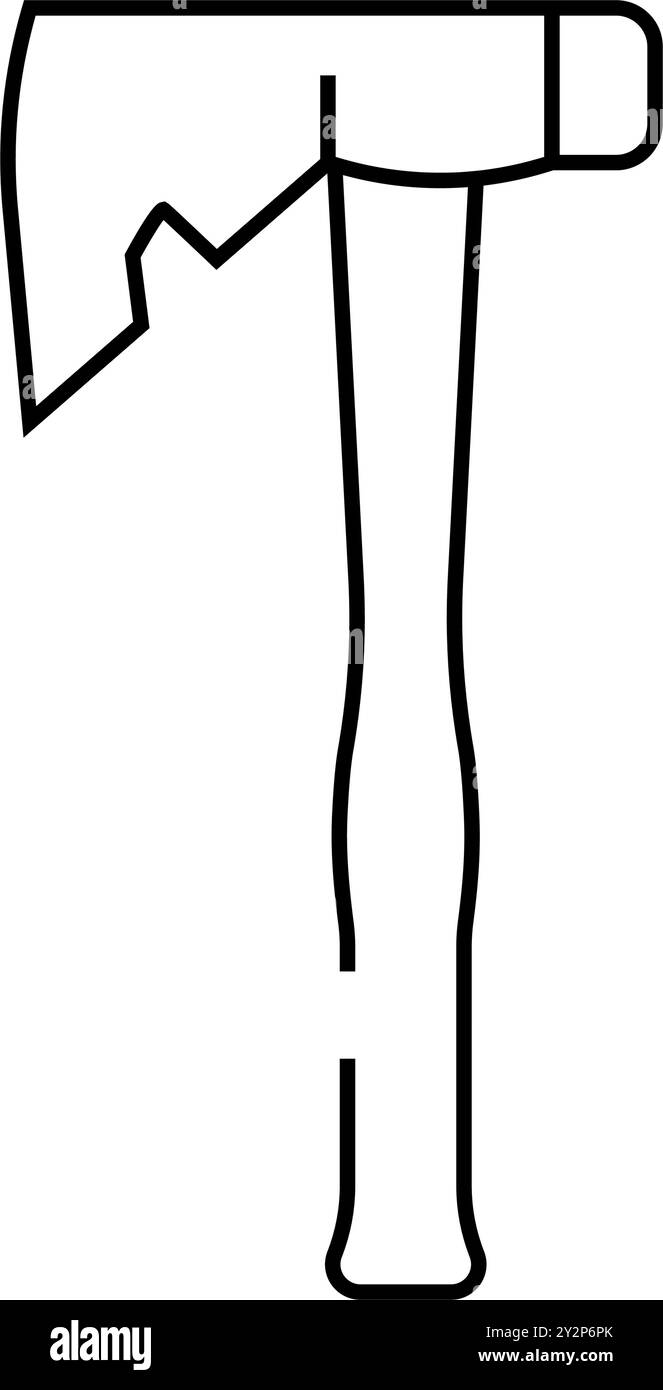 roofing axe blade line icon vector illustration Stock Vector Image ...