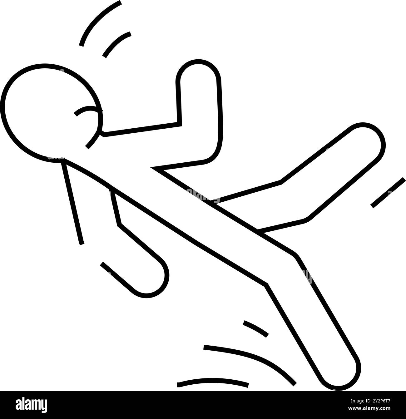 slipped man fall accident line icon vector illustration Stock Vector ...