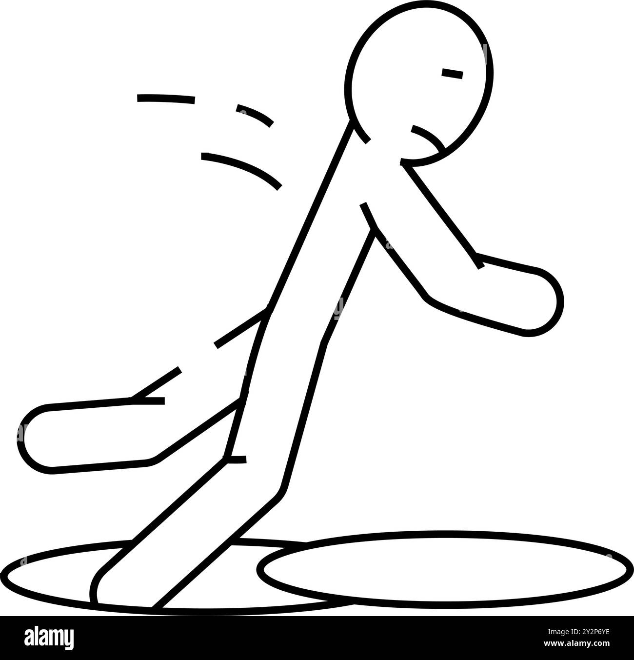 Falling person icon outline Black and White Stock Photos & Images - Alamy
