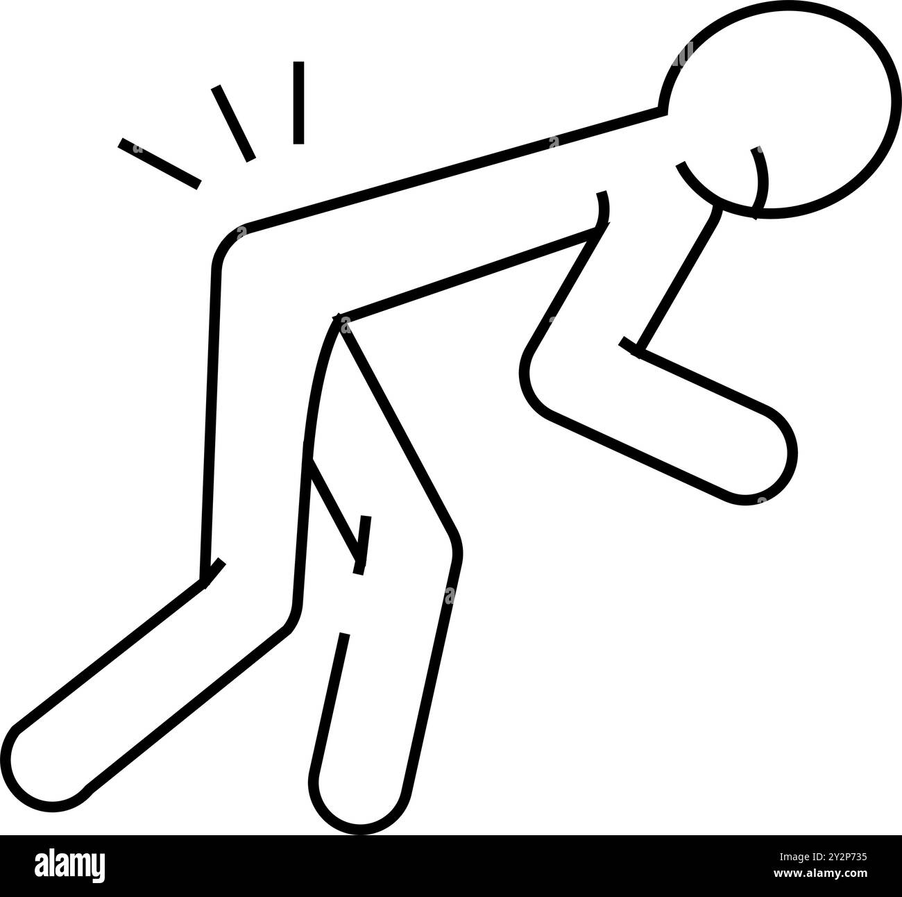 back pain man accident line icon vector illustration Stock Vector Image ...