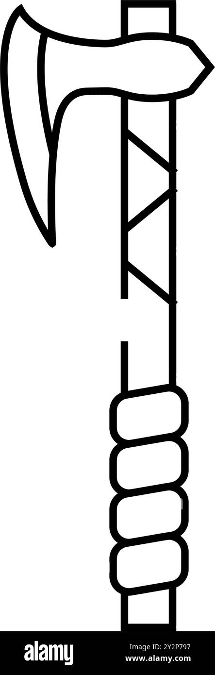 viking axe blade line icon vector illustration Stock Vector Image & Art ...