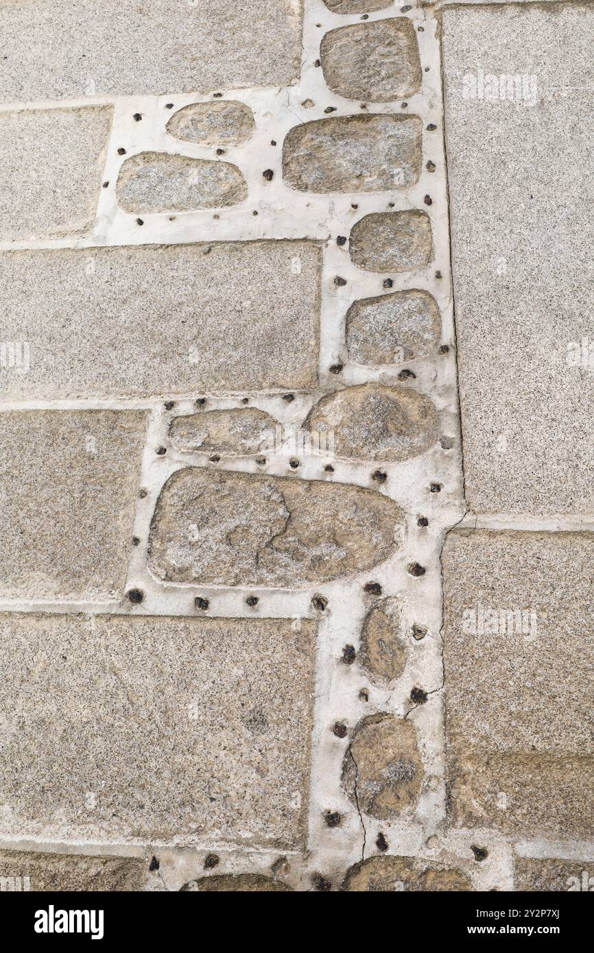 Medieval method of reinforcing walls in houses in the old town of Avila ...