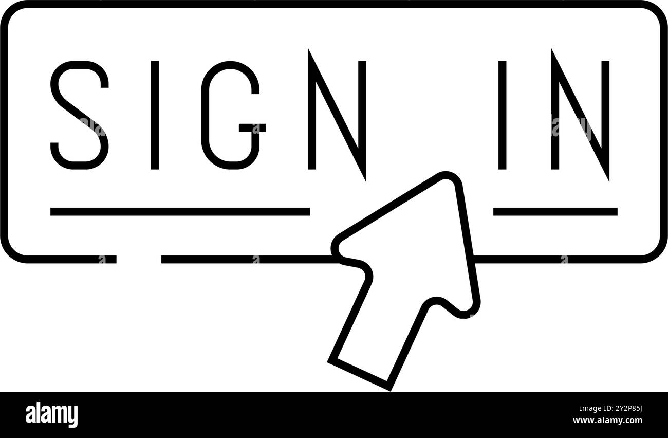 sign in registration line icon vector illustration Stock Vector Image ...