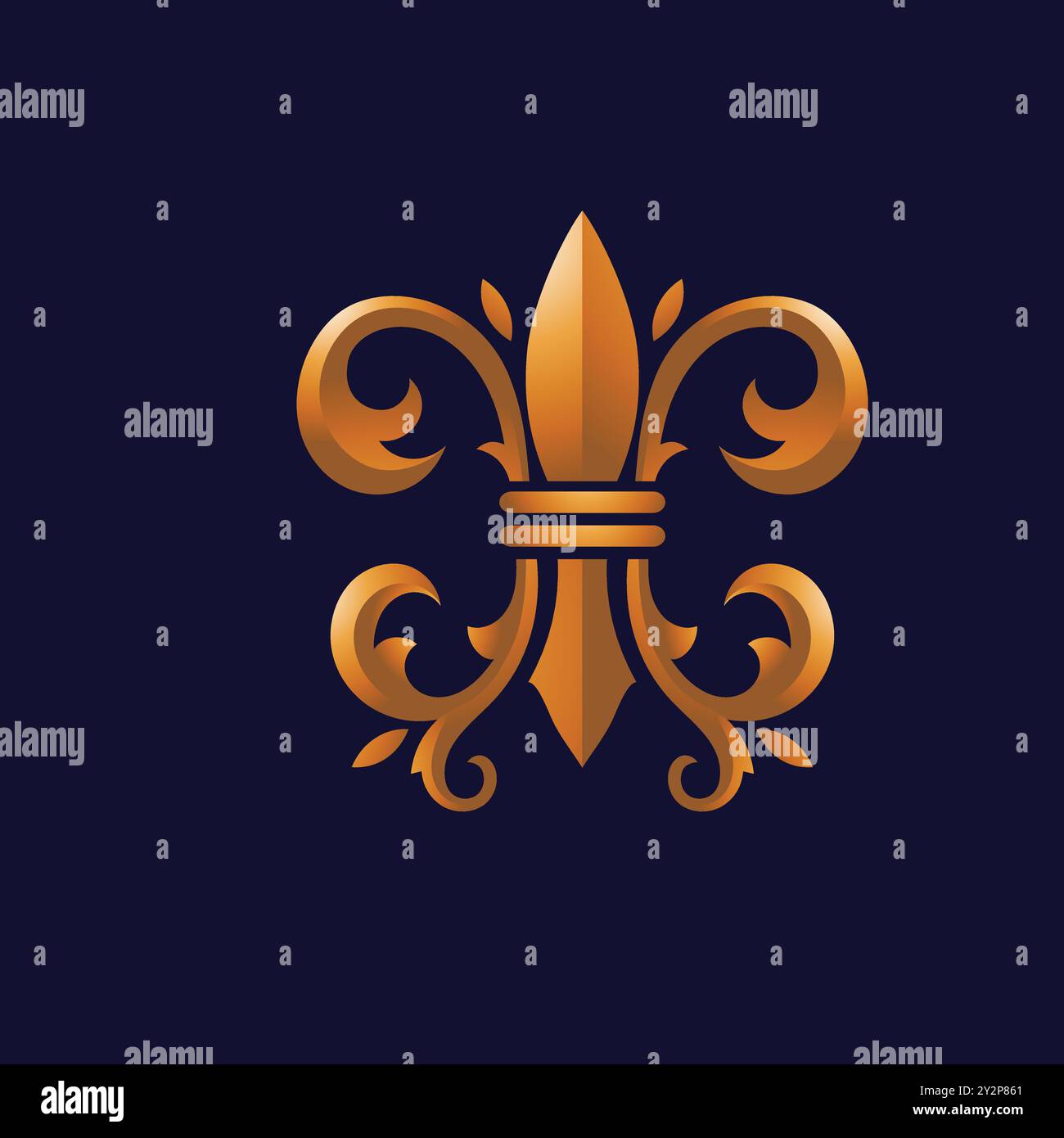 Golden Fleur-de-lis symbols as vector, Lily symbols in exact shape ...