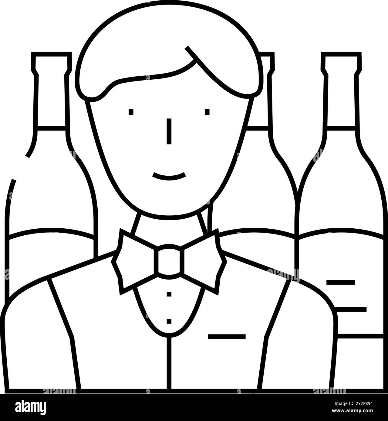 sommelier profession line icon vector illustration Stock Vector Image ...
